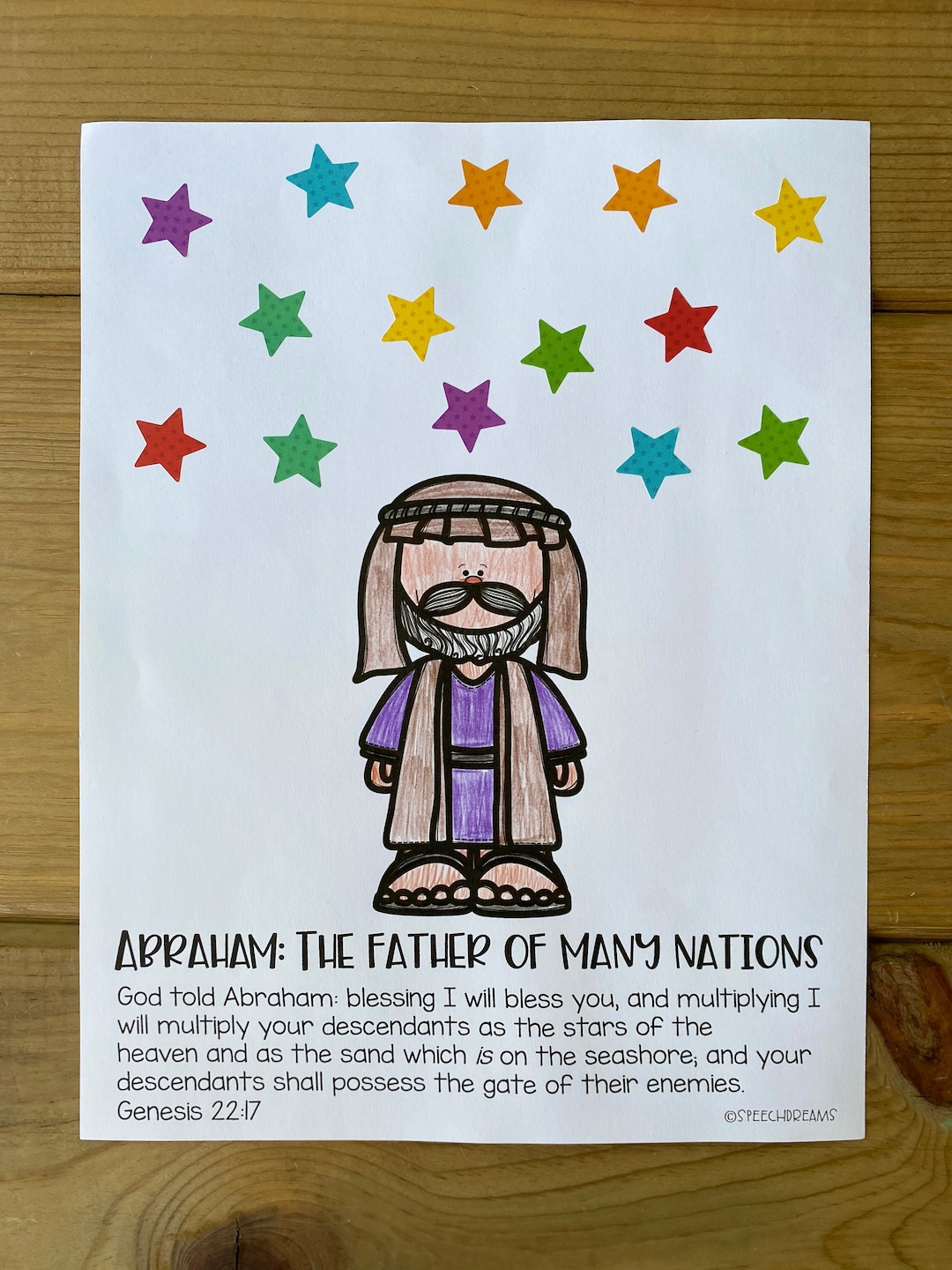 Abraham Bible Craft for Kids the Father of Many Nations - Etsy