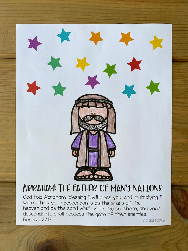 Abraham Bible Craft for Kids the Father of Many Nations - Etsy