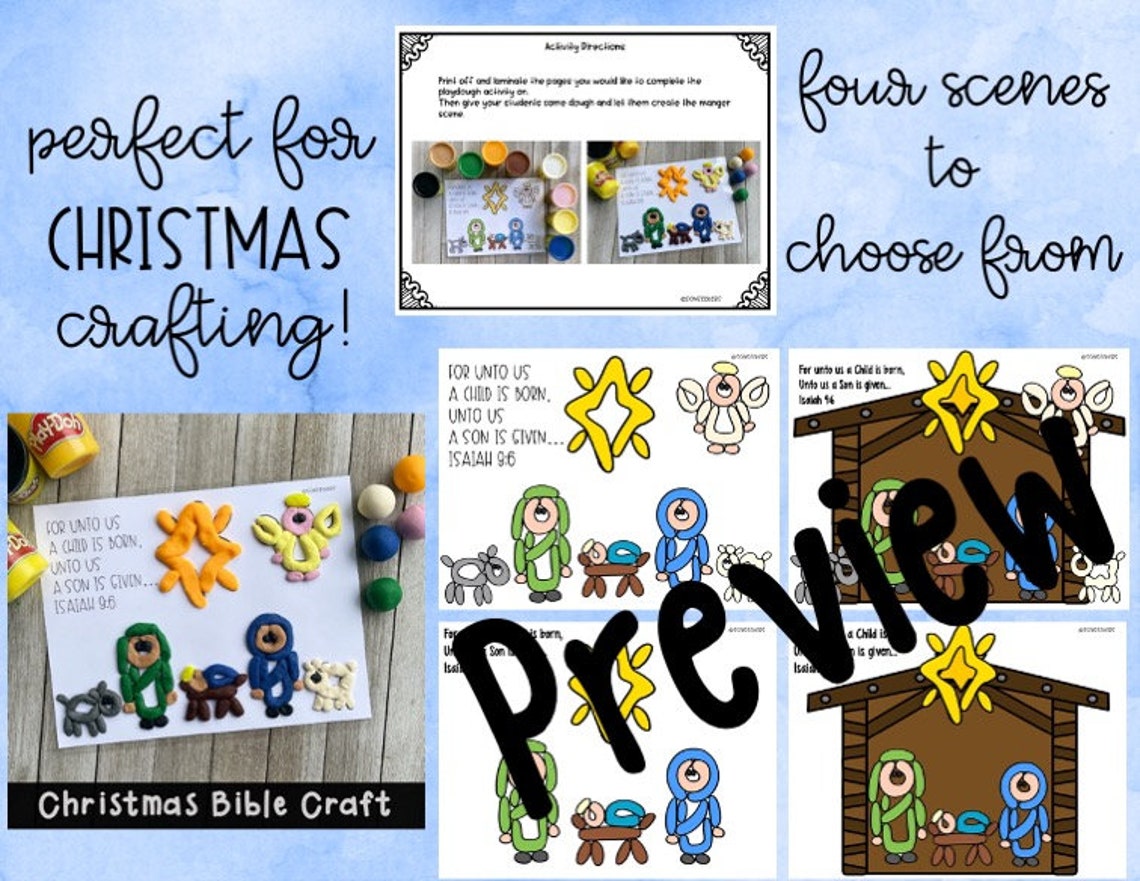 Christmas Bible Craft for Church Play Dough Nativity Bible Craft for ...