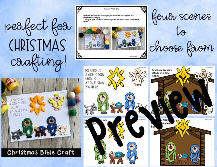 Christmas Bible Craft for Church Play Dough Nativity Bible Craft for ...