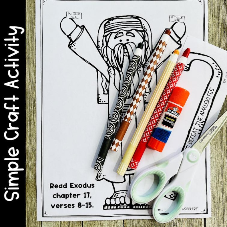 Moses Raises Hands Bible Craft: Israelites Vs Amalekites (printable ...