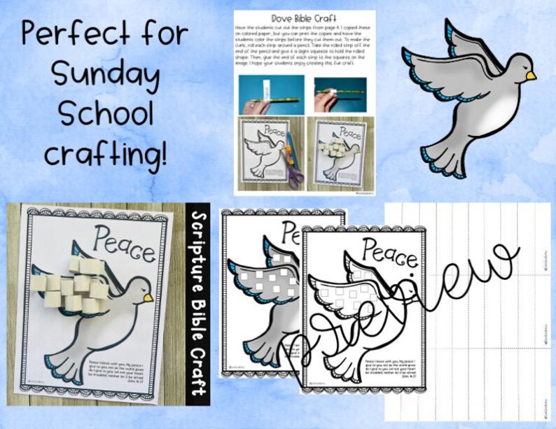 Peace Dove Bible Church Craft John 14:27 Spring and Summer Worksheet ...