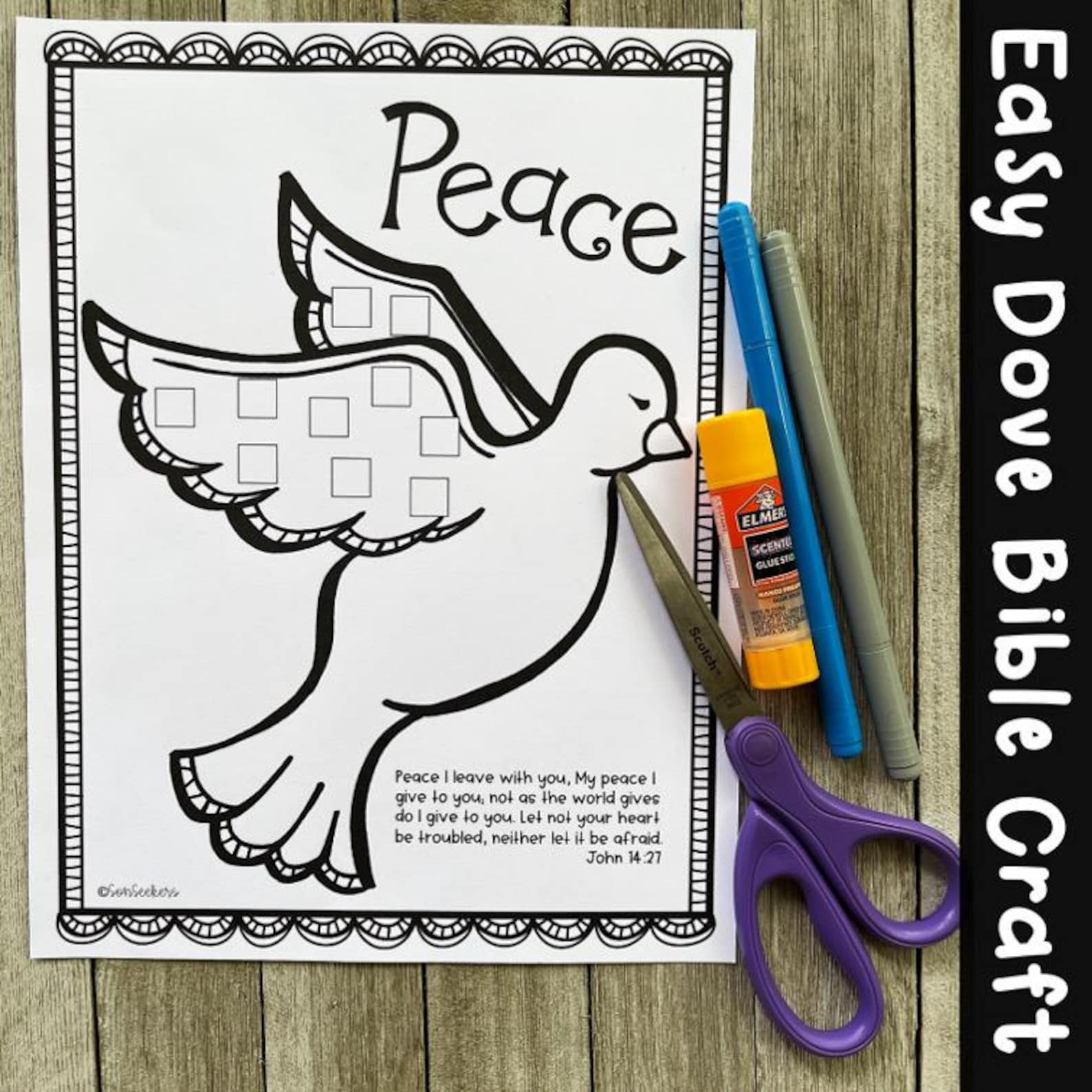 Peace Dove Bible Church Craft John 14:27 Spring and Summer Worksheet ...