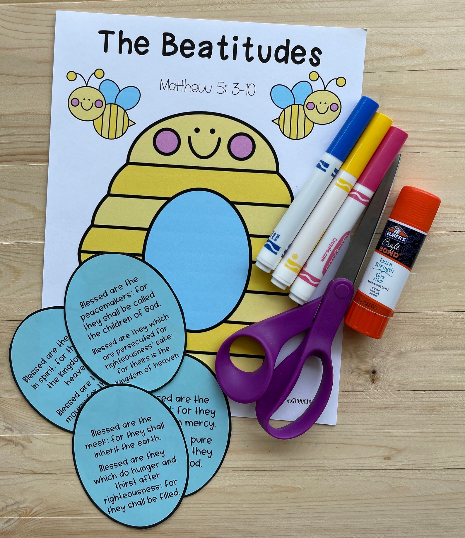 Beatitudes Bible Craft for Kids Beehive Christian Scripture ...