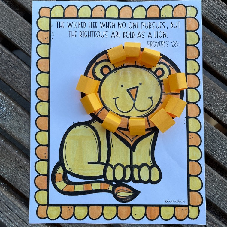 Lion Bible Craft for Kids Proverbs 28 Verse 1 Spring Activities ...