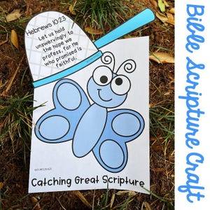 Spring Butterfly Bible Craft for Kids Worksheet Activity Scripture Memory Church - Etsy