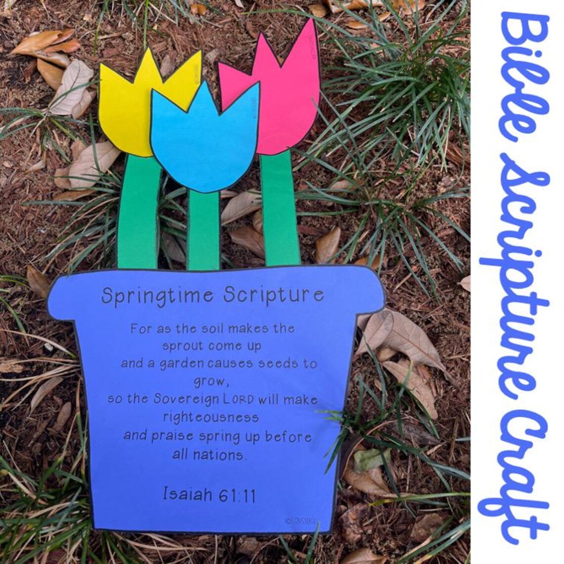 Spring Flowers Bible Craft for Kids Worksheet Activity Scripture Memory ...