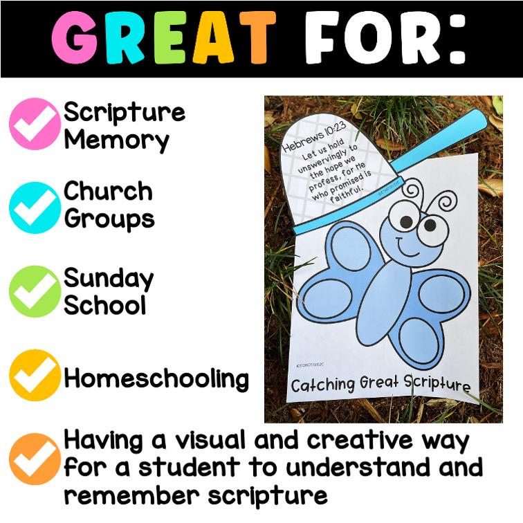 Spring Butterfly Bible Craft for Kids Worksheet Activity Scripture ...