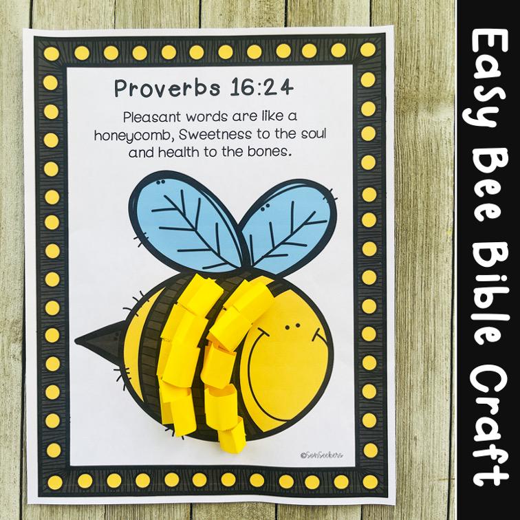 Christian Craft for Kids | Sunday School Proverbs 16:24 Church Bee ...