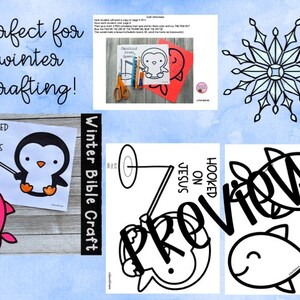 Winter Bible Lesson Craft for Church Kids Learn Scripture Penguin Ice ...