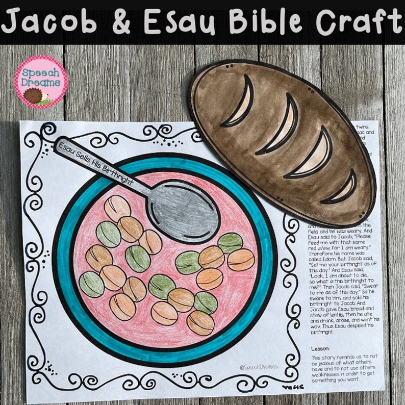 Jacob and Esau Bible Craft: Sunday School Lesson (printable) - Etsy