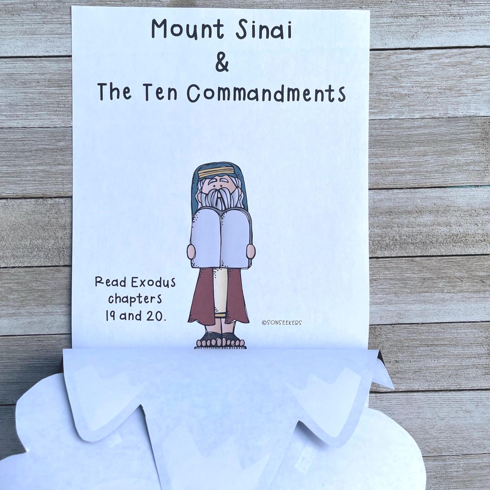 Ten Commandments Bible Craft: Moses on Mount Sinai, Sunday School ...