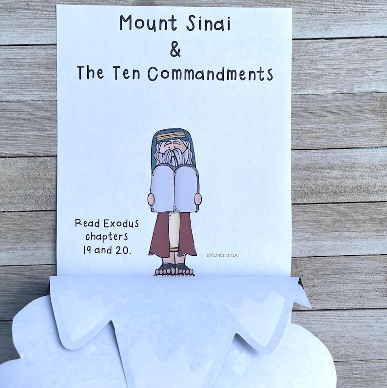 Ten Commandments Bible Craft: Moses on Mount Sinai, Sunday School ...