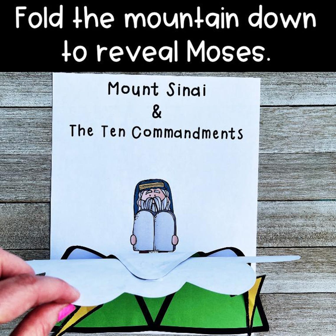 Ten Commandments Bible Craft: Moses on Mount Sinai, Sunday School ...