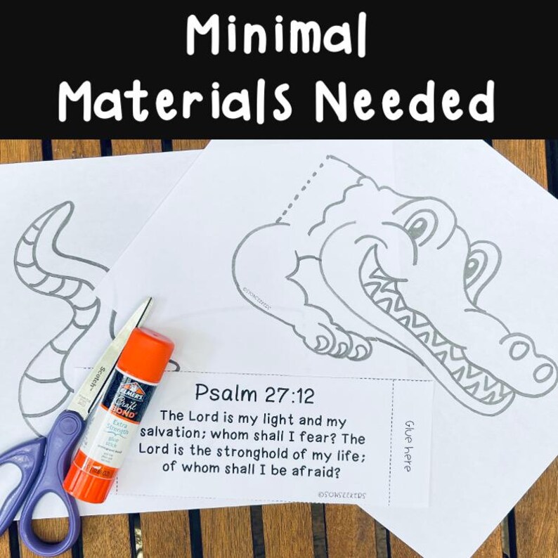 Alligator Bible Craft for Kids Art Activity Scripture Memory Church ...