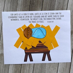Christmas Bible Craft for Church Nativity Baby Jesus in a Manger Bible ...