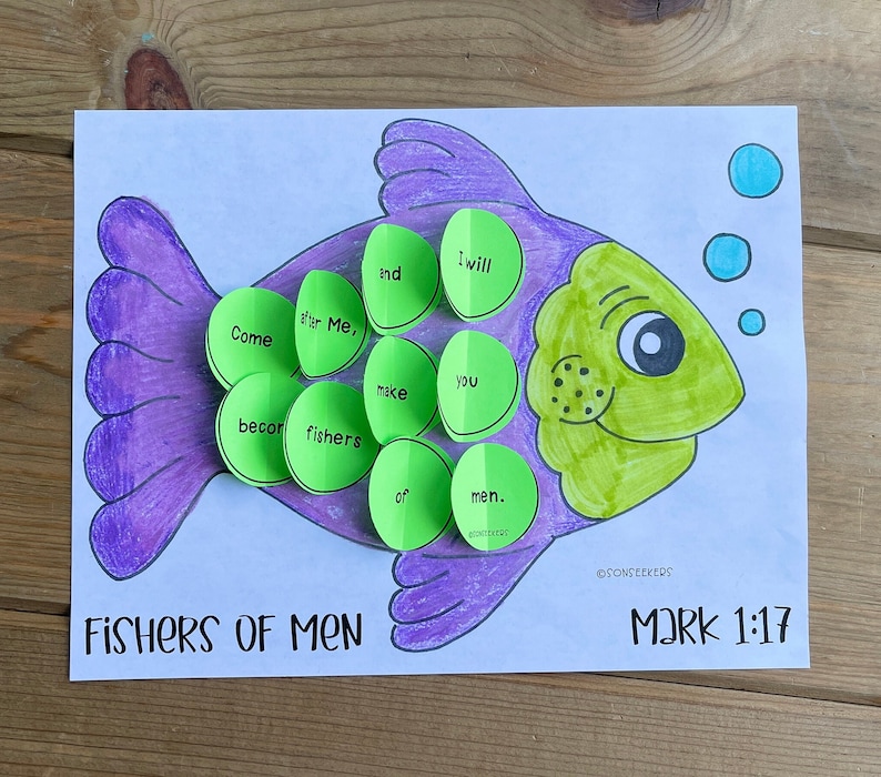 Fish Bible Craft for Kids Mark Chapter 1 Verse 17 Summer | Christian ...