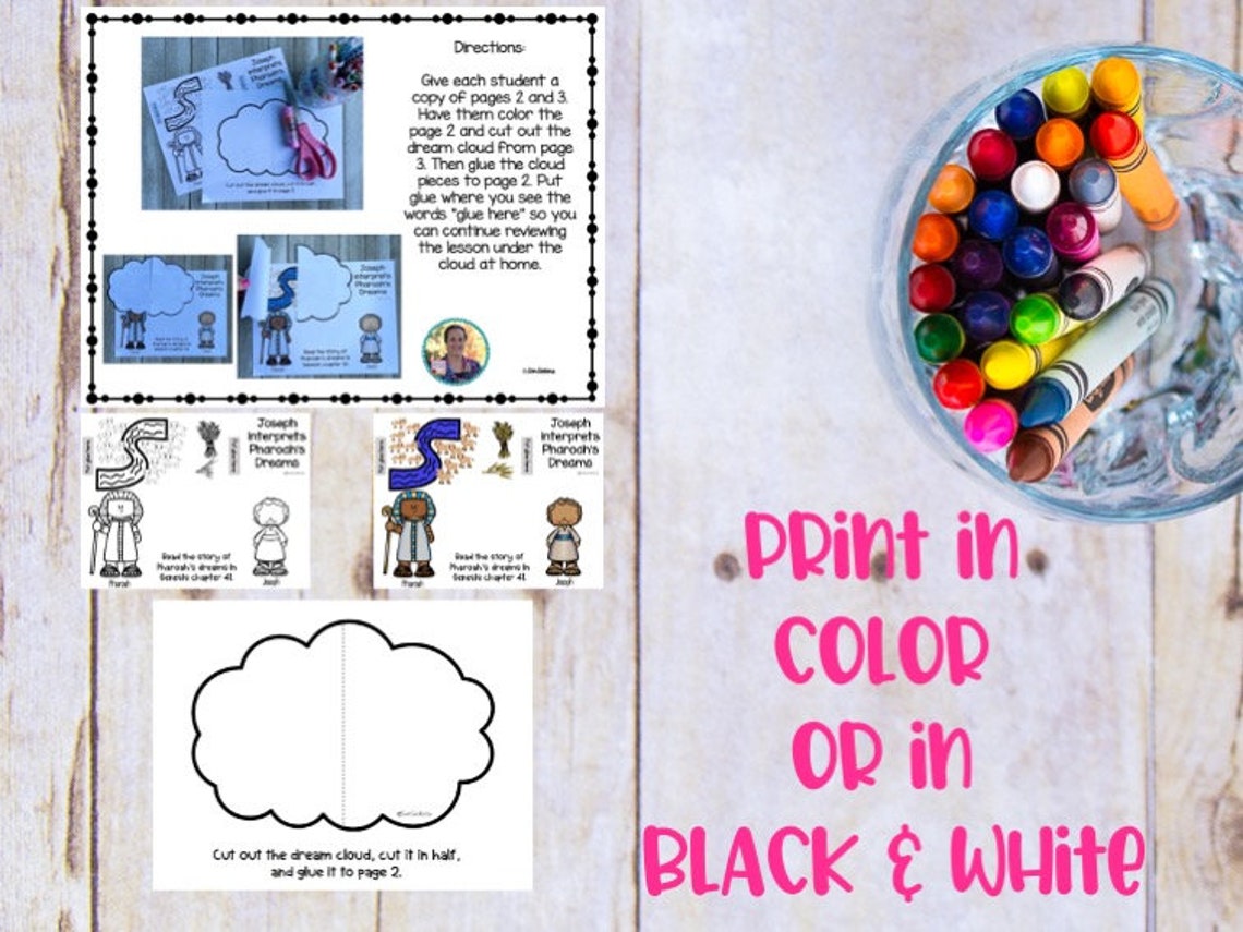 Joseph and Pharaoh's Dreams Bible Craft: Sunday School Activity (PDF ...
