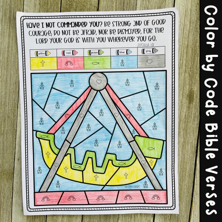 Christian Lesson for Kids | Sunday School Color by Code Worksheet ...