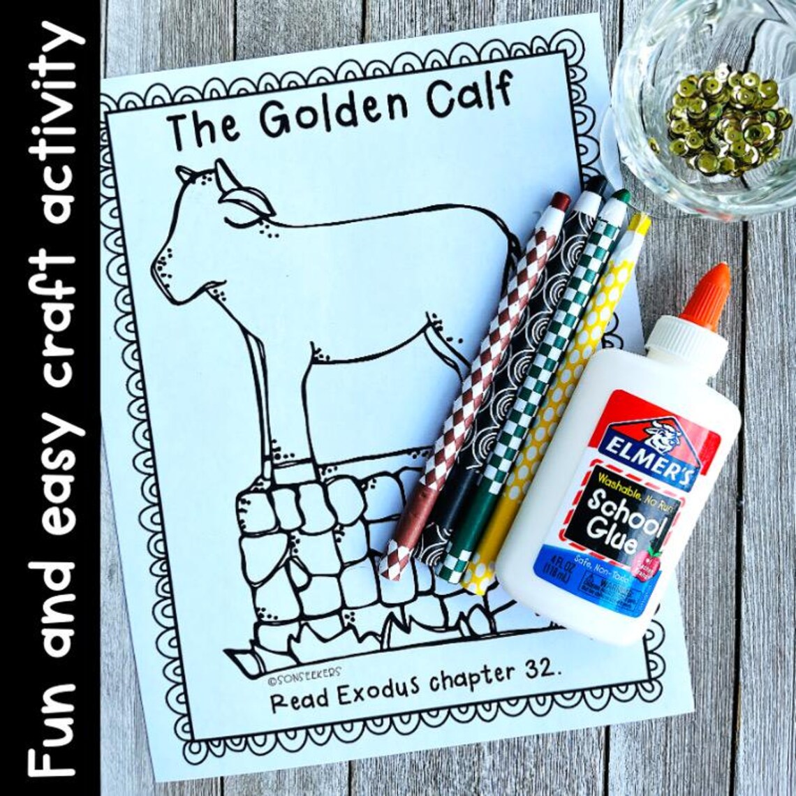 Golden Calf Bible Craft: Moses & Ten Commandments Sunday School ...