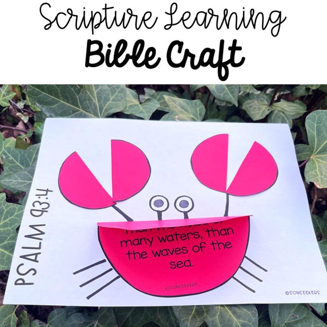 Crab Bible Craft for Kids Psalm 93 Verse 4 Summer Beach Activities ...