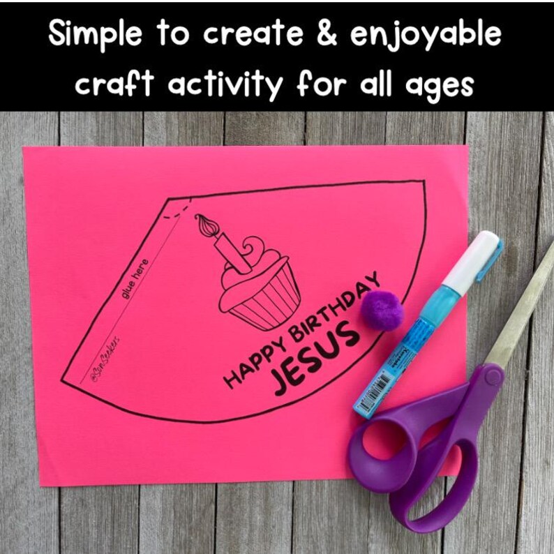 Christmas Bible Craft: Happy Birthday Jesus Party Hat (kids) - Etsy