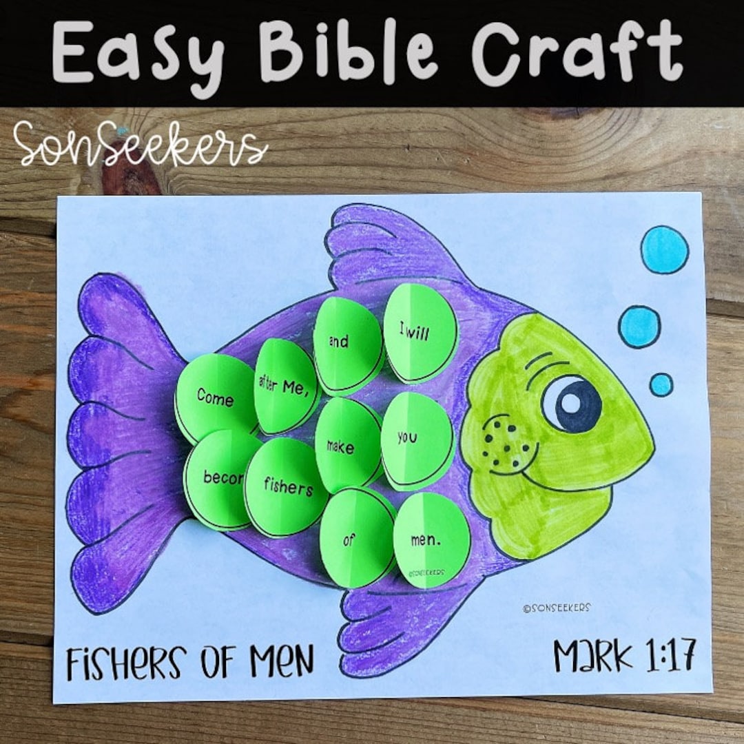 Fish Bible Craft for Kids Mark Chapter 1 Verse 17 Summer | Christian ...