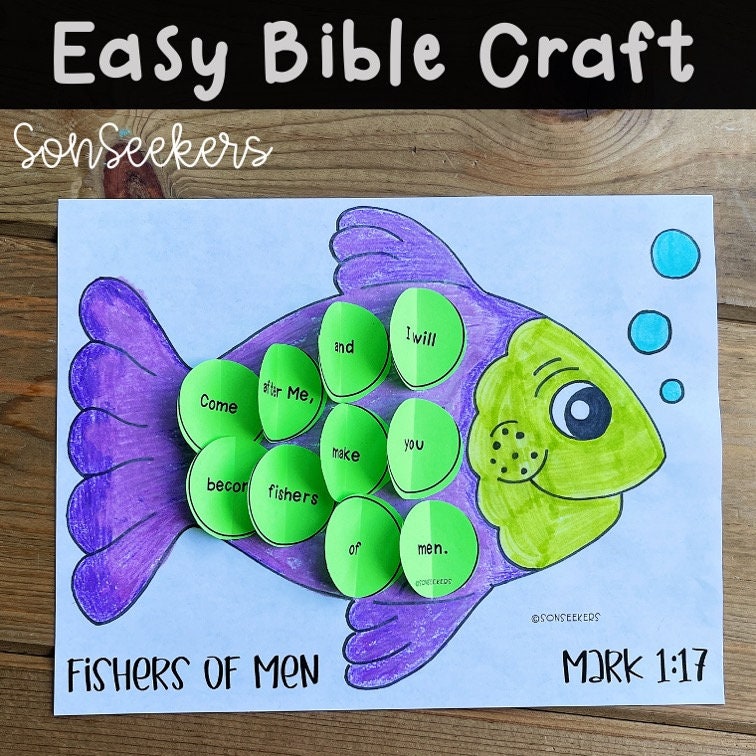 Fish Bible Craft for Kids Mark Chapter 1 Verse 17 Summer Christian ...