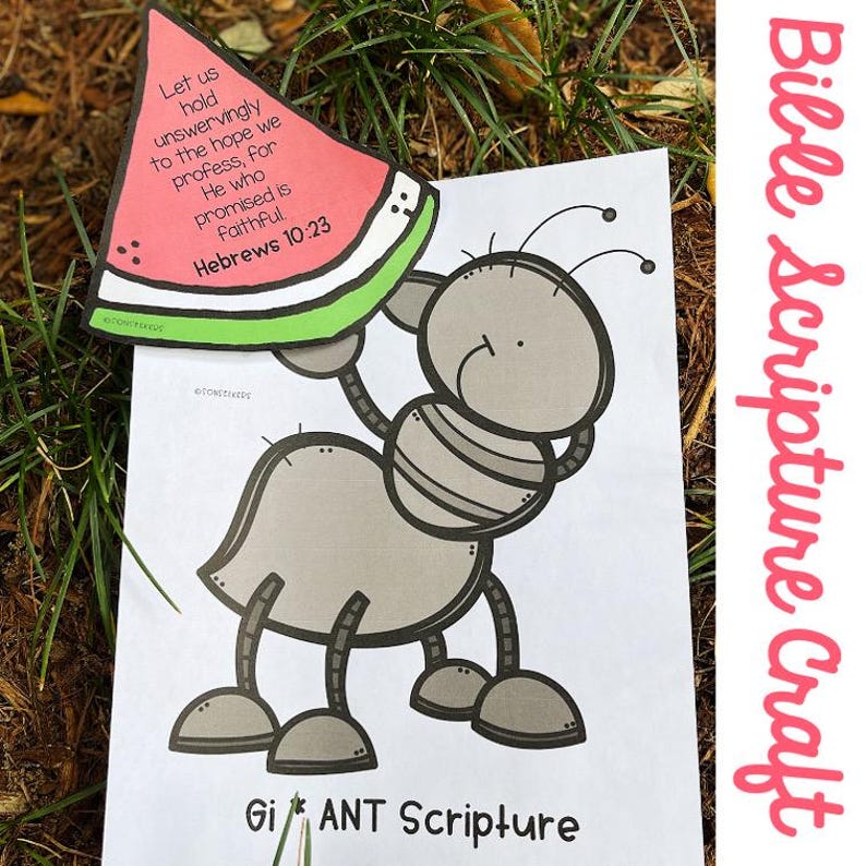Ant Watermelon Bible Craft for Kids Worksheet Activity Scripture Memory ...