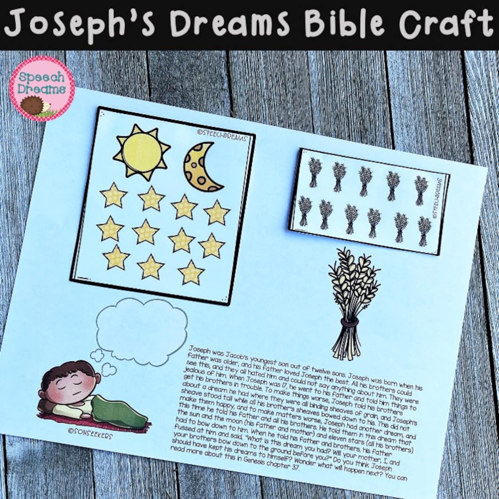 Joseph's Dreams Bible Story Craft: Sunday School Activity - Etsy