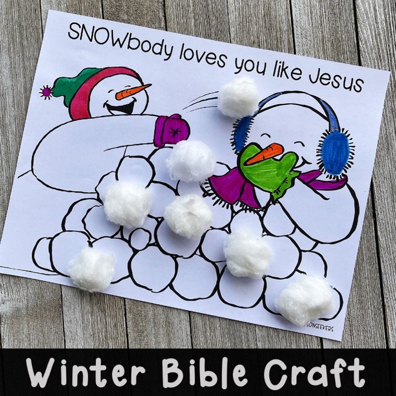 Winter Snowman Craft for Church Bible Lesson for Kids Snowball Fight - Etsy