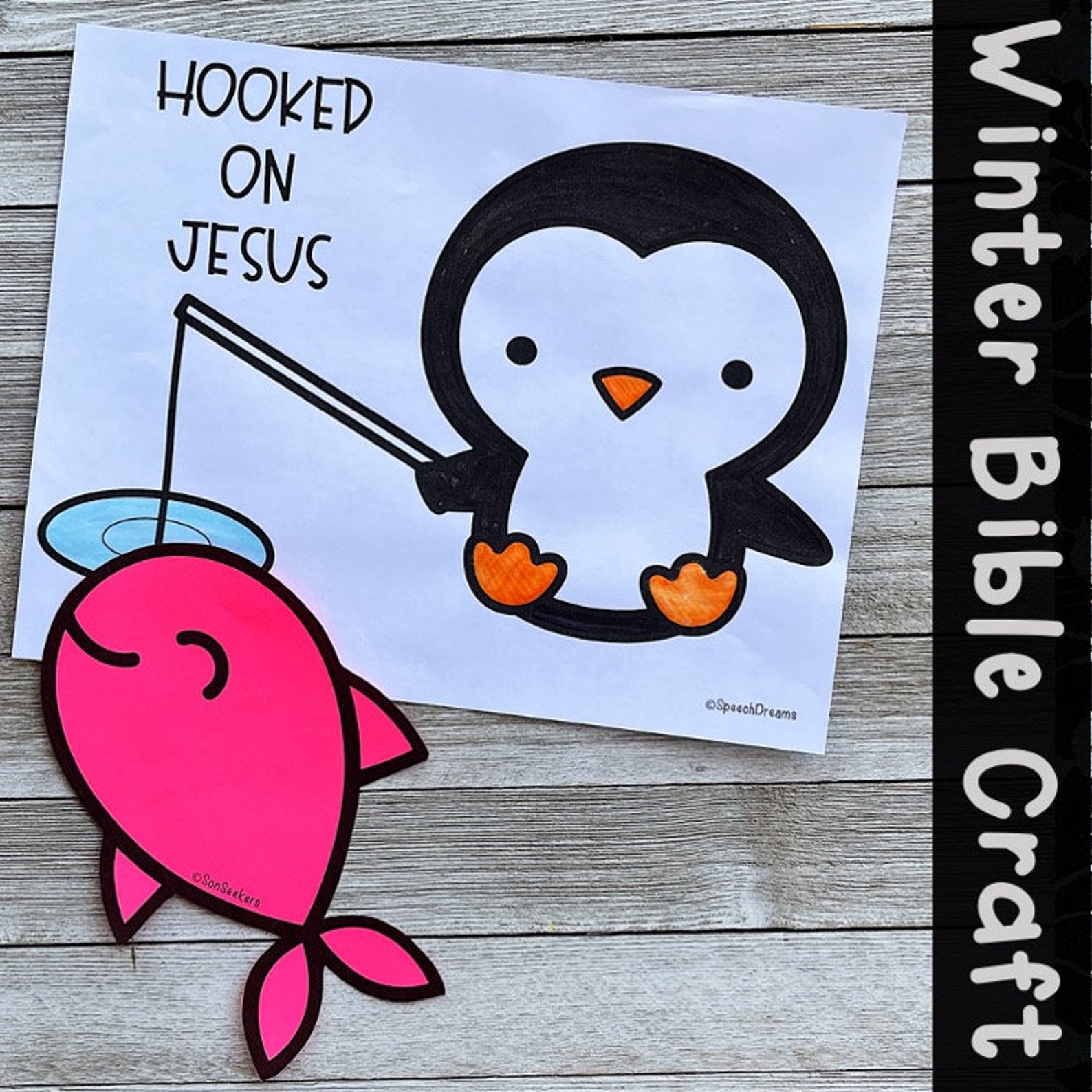 Winter Bible Lesson Craft for Church Kids Learn Scripture Penguin Ice ...