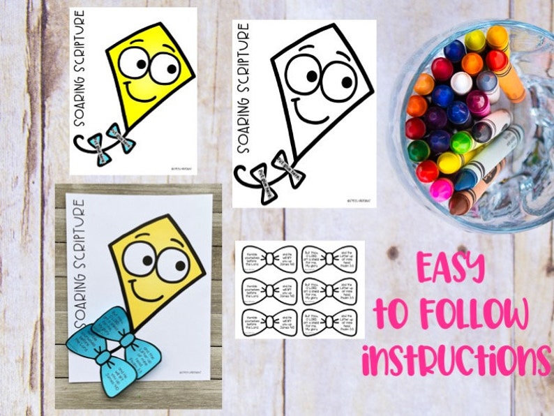 March Kite Spring Bible Craft With Scripture for Church or School - Etsy