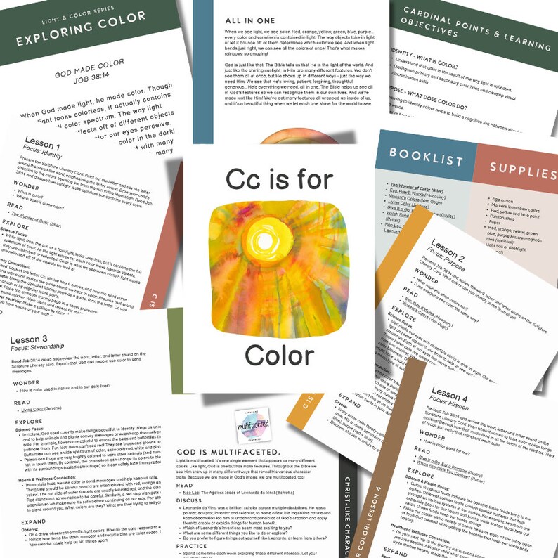 Light and Color Printable Unit Study Bundle - Etsy