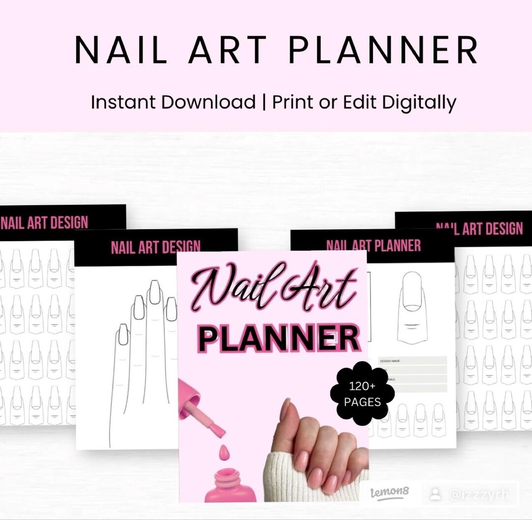 Nail Art Planner | Digital Nail Design Planner | DIY Nail Inspiration ...
