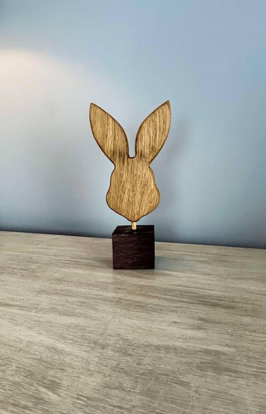 Bunny Rabbit Ornament, Wooden Rabbit Head, Unique Wooden Figurine ...