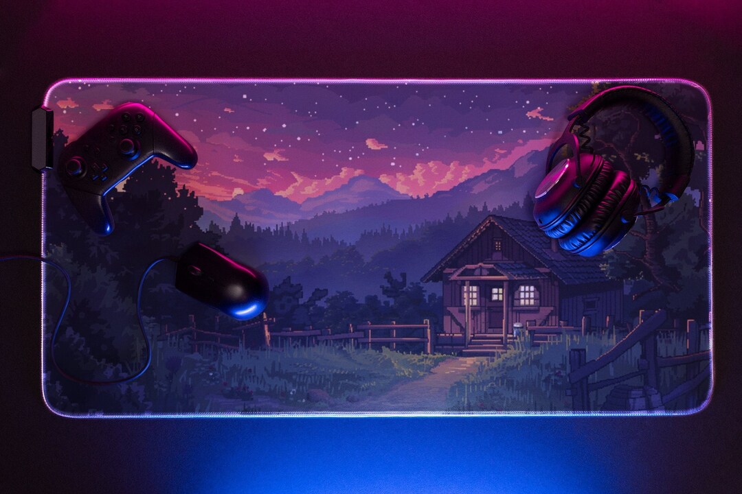 Stardew Valley Inspired Desk Mat Stardew Valley Night Snowy Mousepad ...