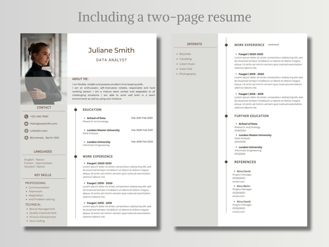 Professional Resume Template Application Template CV Modern Design ...
