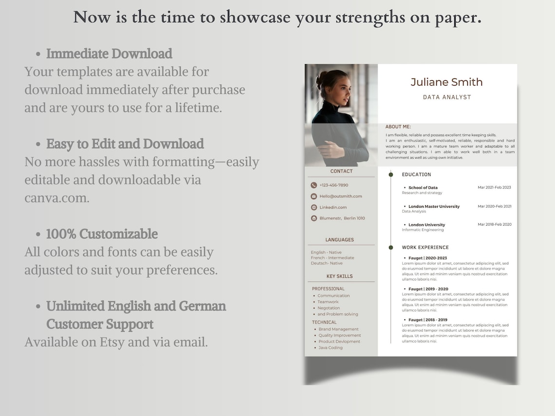 Professional Resume Template Application Template CV Modern Design ...