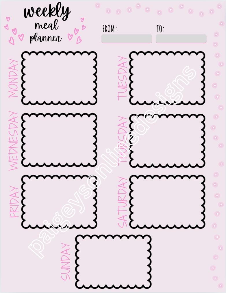 PRINTABLE Weekly Meal Plan & Prep and Grocery List Bundle, REUSABLE - Etsy