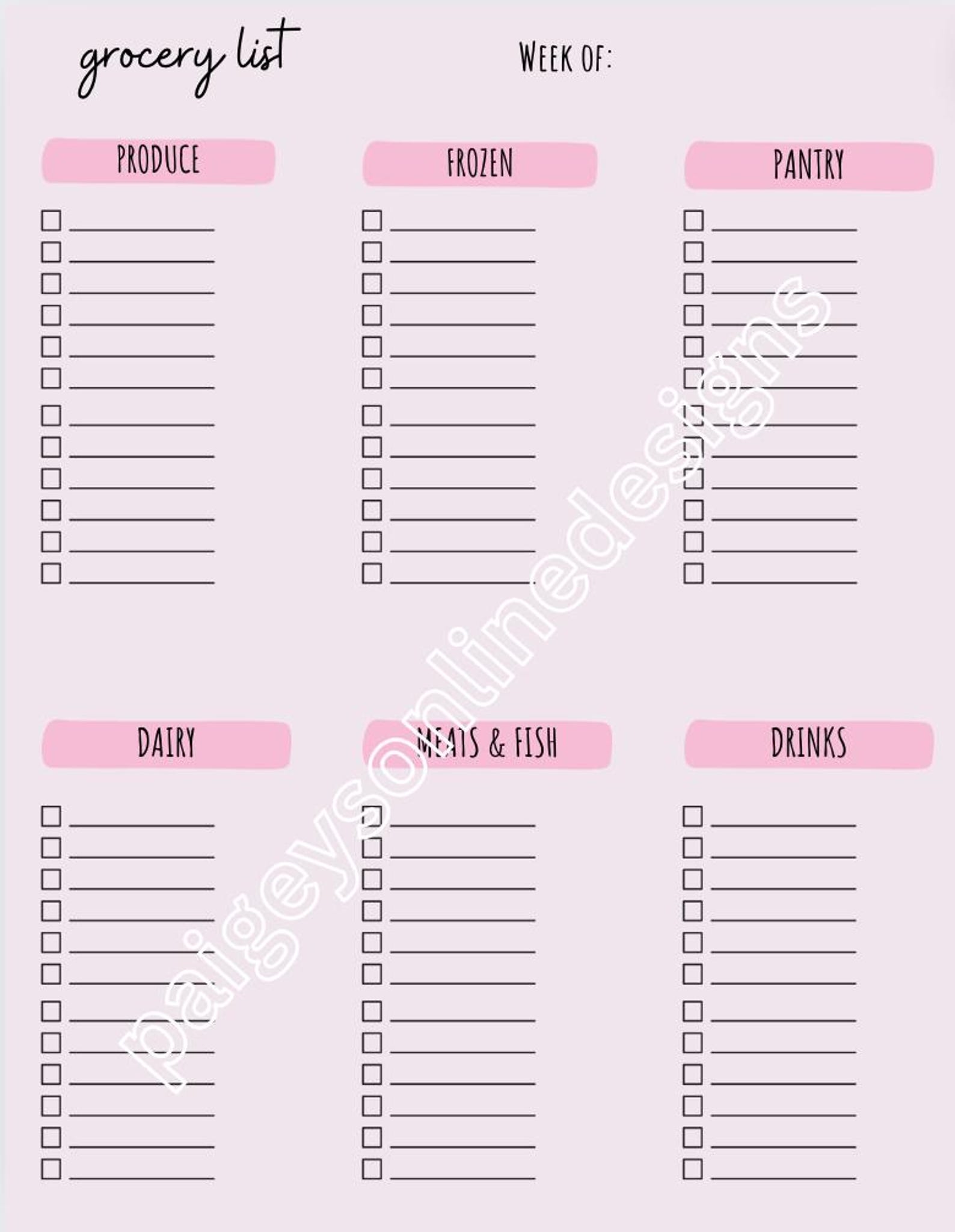 PRINTABLE Weekly Meal Plan & Prep and Grocery List Bundle, REUSABLE - Etsy