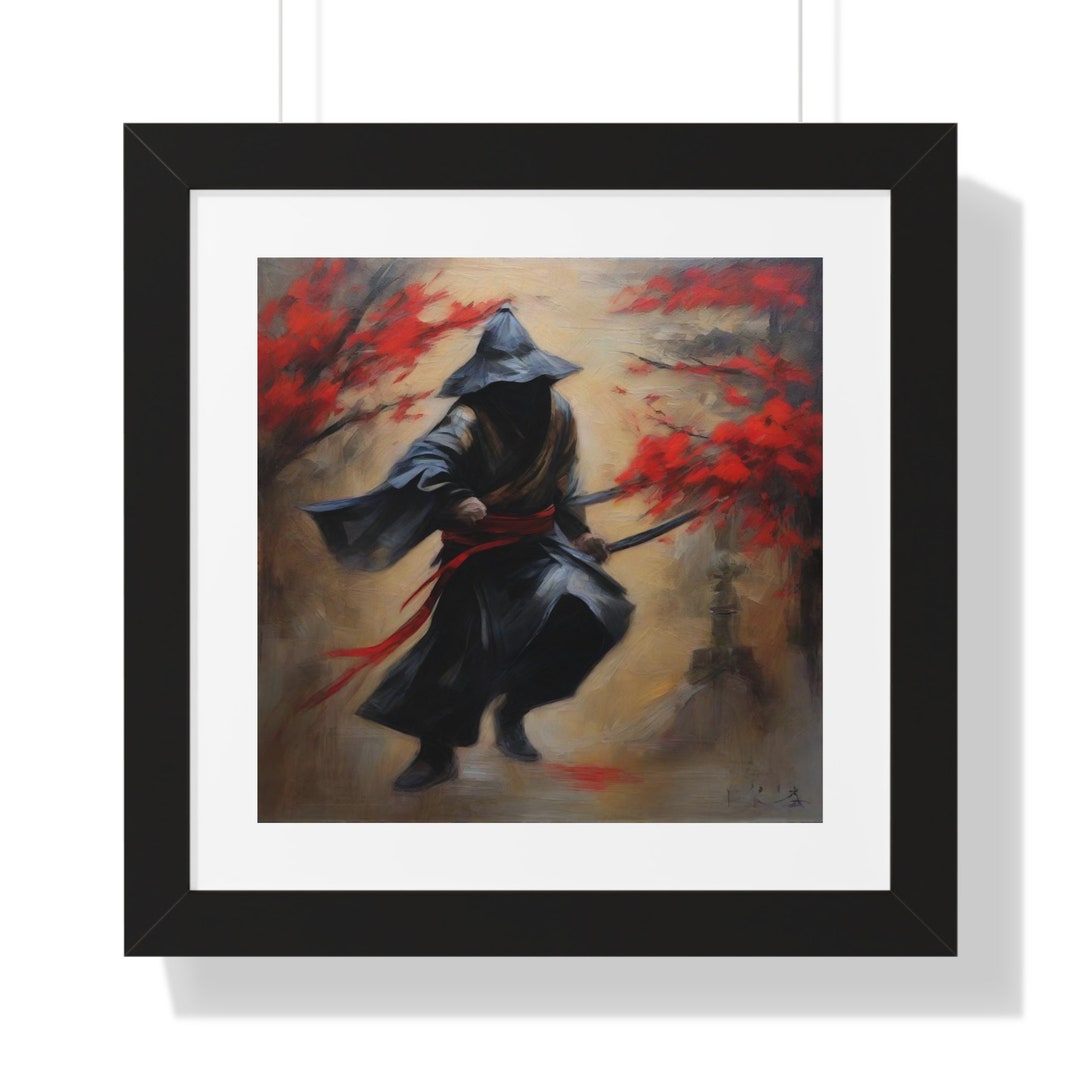 Nihonga Samurai Autumn Pastel Canva - Etsy