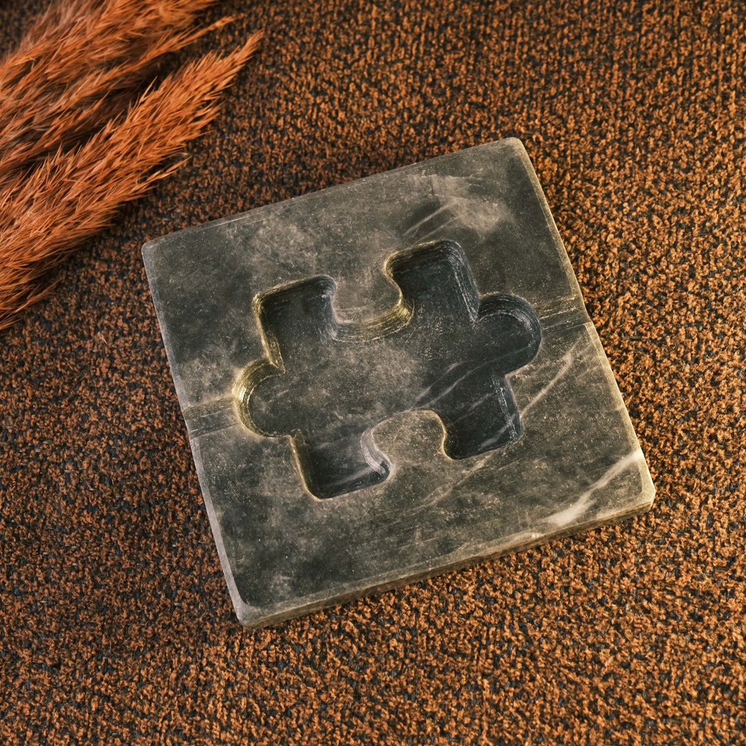 Gray Marble Puzzle Model Cigar Ashtray, Handmade Cigar Holder, Luxury ...