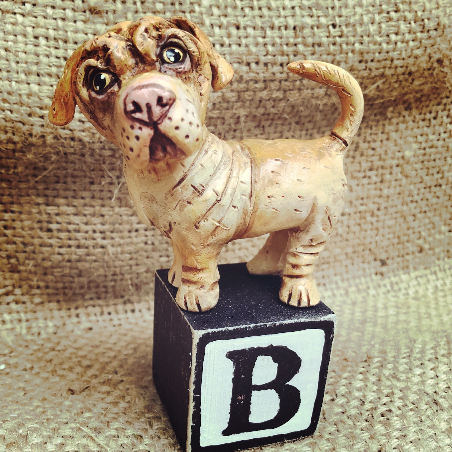 Customize or Memorialize Your Dog Clay Folk Art Sculpture Made - Etsy