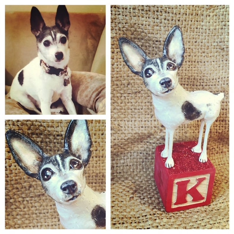 Custom Dog Sculpture Art Memorial Clay Folk Art Pet Portrait - Etsy