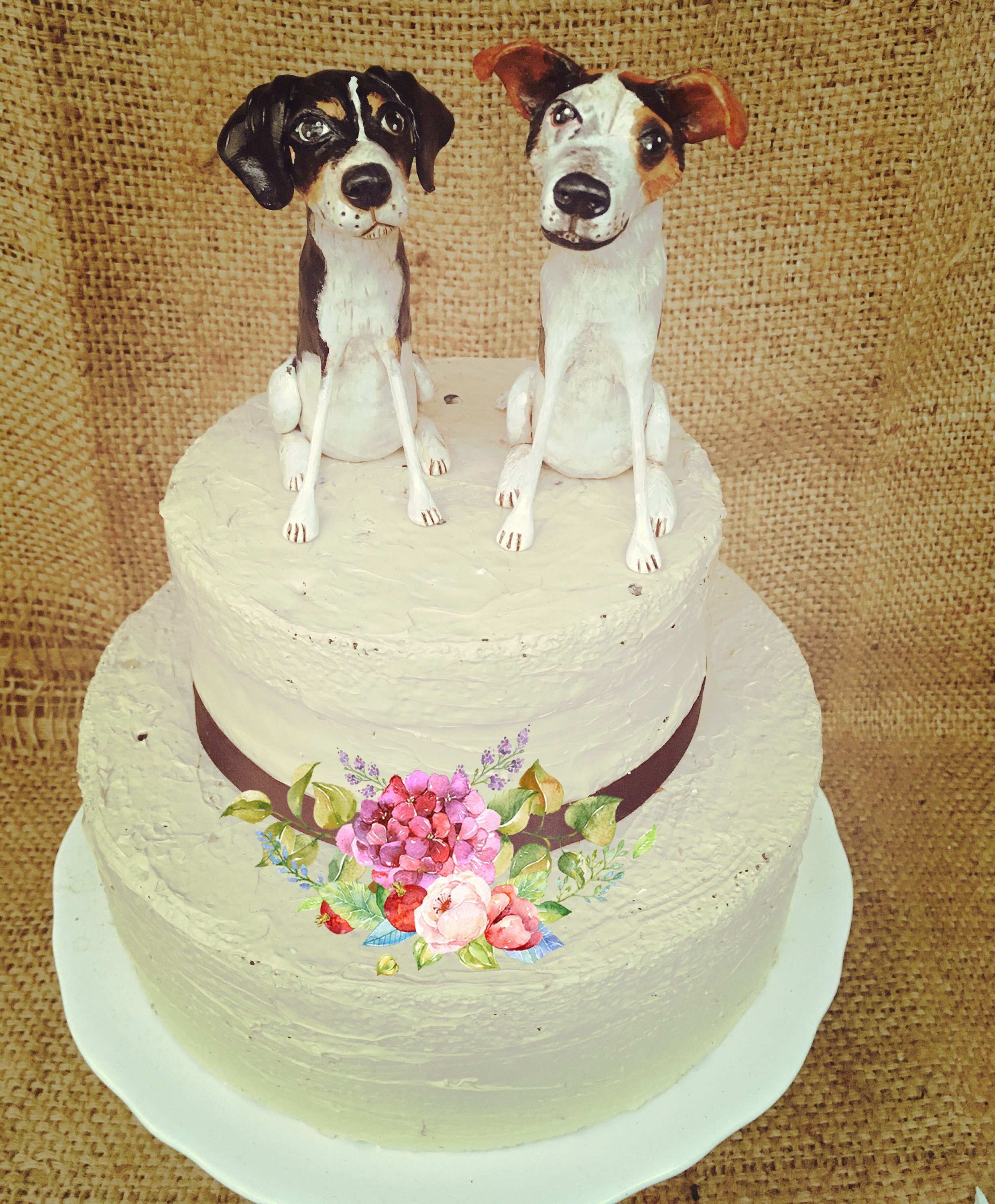 Custom Dog Wedding Cake Topper: Paper Clay Pet Sculptures - Etsy