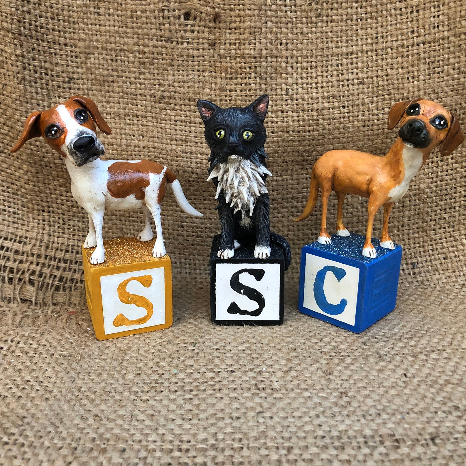 Custom Dog Sculpture Art Memorial Clay Folk Art Pet Portrait - Etsy