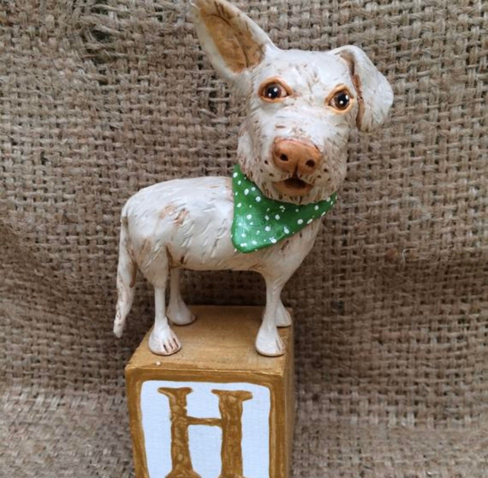 Custom Dog Sculpture Art Memorial Clay Folk Art Pet Portrait - Etsy