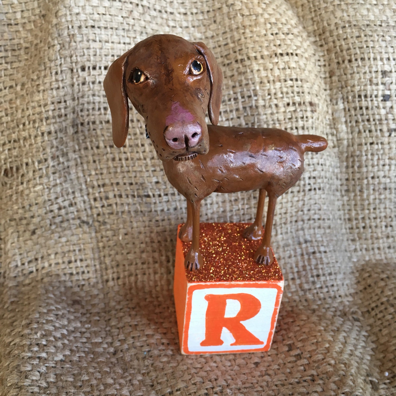 Customize or Memorialize your Dog clay folk art sculpture made | Etsy