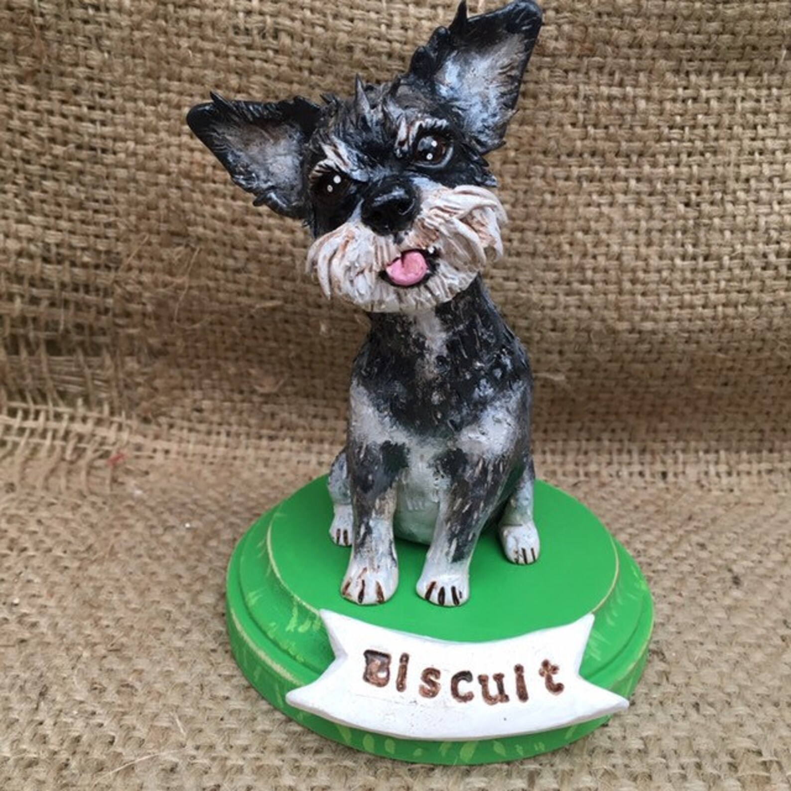 Custom Folk Art Dog Sculpture on Wooden Base Made to Order - Etsy
